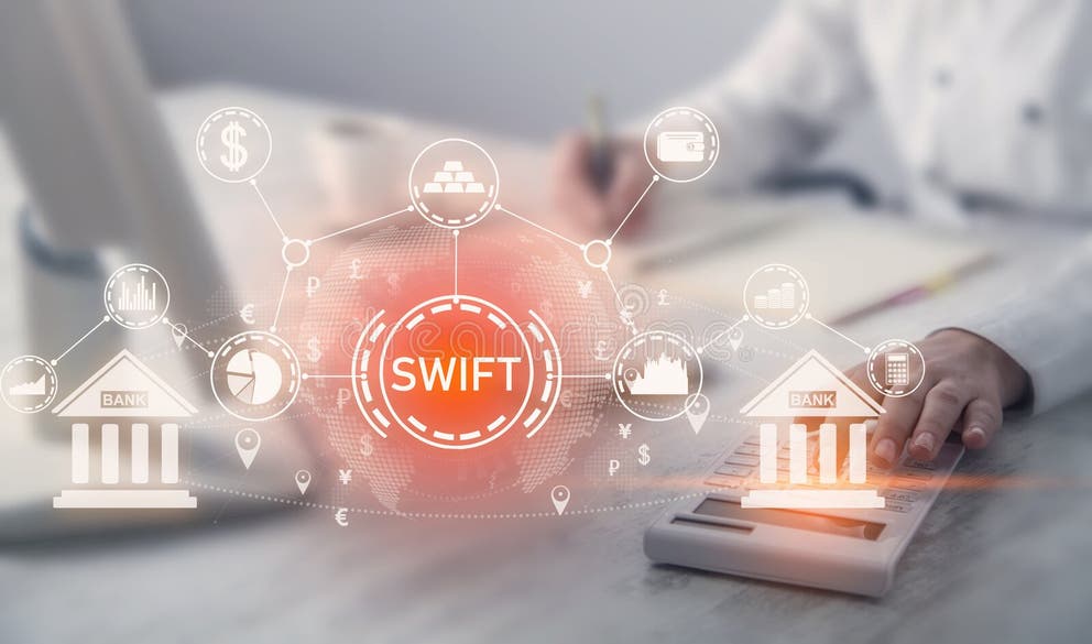 Concept of SWIFT. Financial Technology. Banking Stock Illustration ...