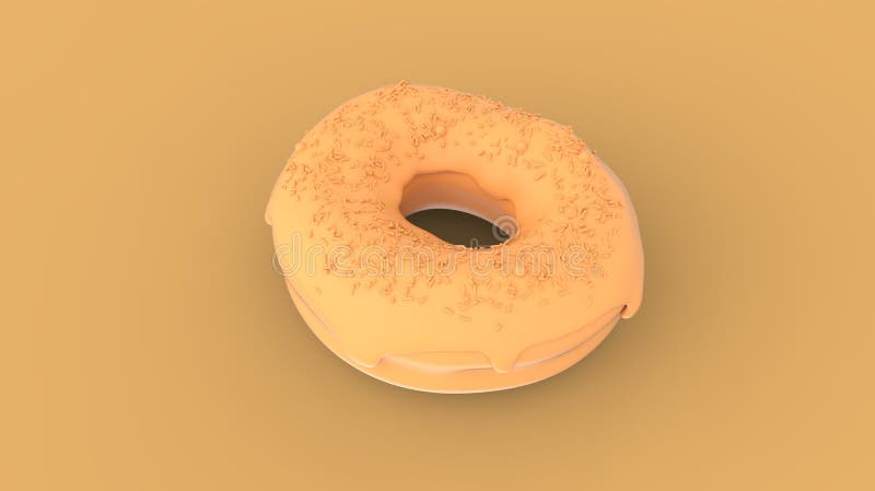 Yellow Donut Concept 3d Rendering Image Stock Illustration ...