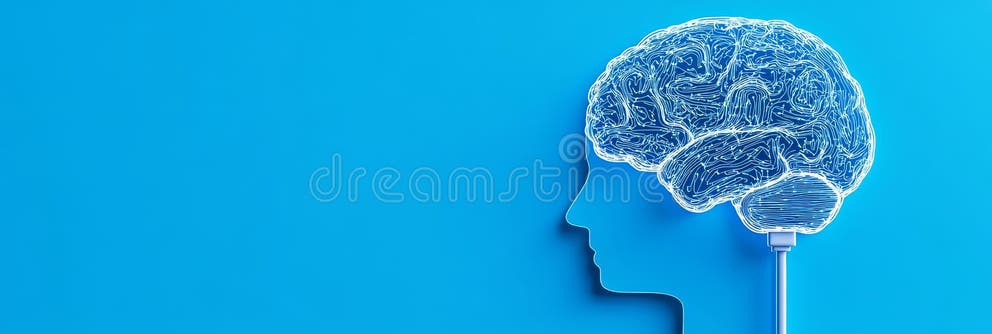 Abstract Head Brain Outline Scribble Concept Symbolizes Intelligence ...