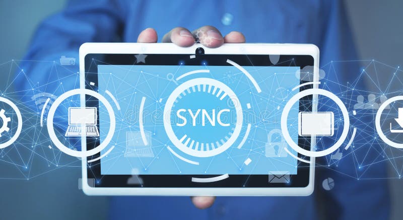 Concept of Sync. Internet stock image. Image of digital - 260890155