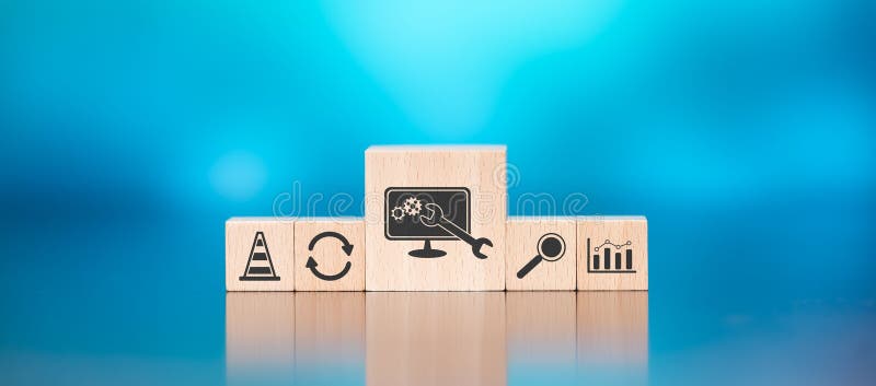 Concept of System Maintenance Stock Photo - Image of download, block ...