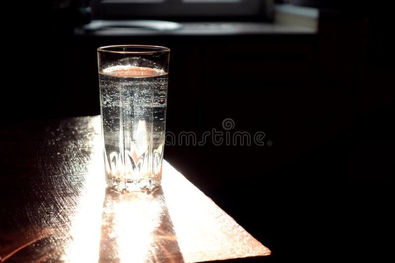 The Concept of Taking Water during the Day. a Glass of Water on the ...