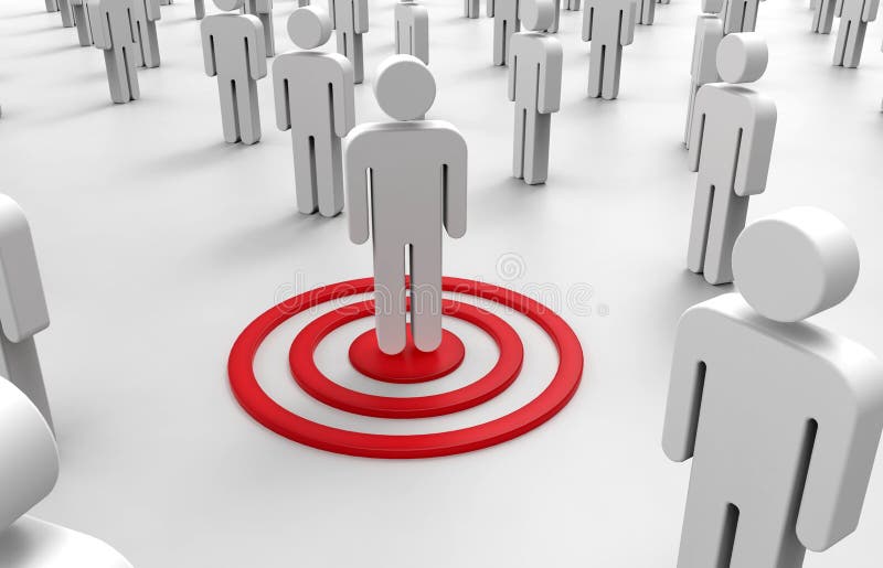 Concept - Target in a Crowd Stock Illustration - Illustration of market ...