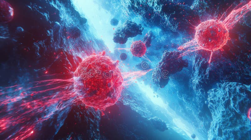 Concept of Targeted Therapy for Breast Cancer in Sci-Fi Environment Stock Illustration ...