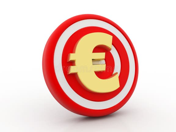Concept of Targeting Euro Currency, 3d Rendering Stock Illustration ...