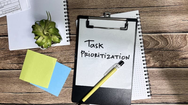Concept of Task Prioritization Write on Paperwork Isolated on Wooden ...