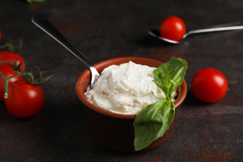 Concept of Tasty Dairy Product - Ricotta Cheese Stock Photo - Image of ...