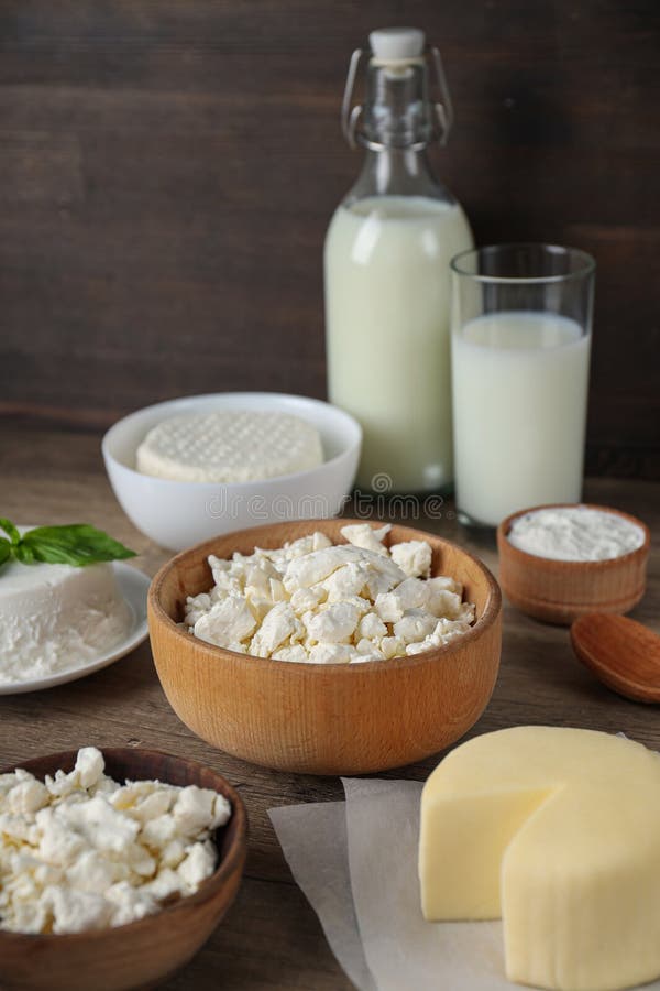 Concept of Tasty Food - Different Dairy Products Stock Photo - Image of ...