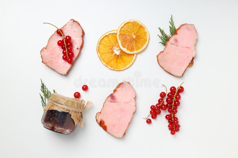 Concept of Tasty Food, Ham, Top View Stock Photo - Image of ...