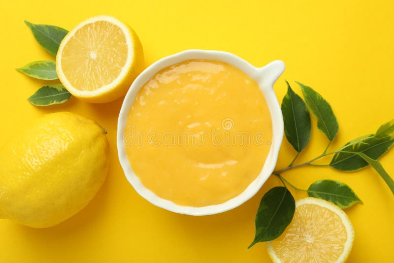 Concept of Tasty Food with Lemon Curd, Top View Stock Photo - Image of ...