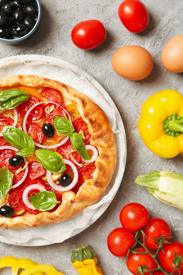Concept of Tasty Food, Vegetable Galette, Top View Stock Image - Image ...