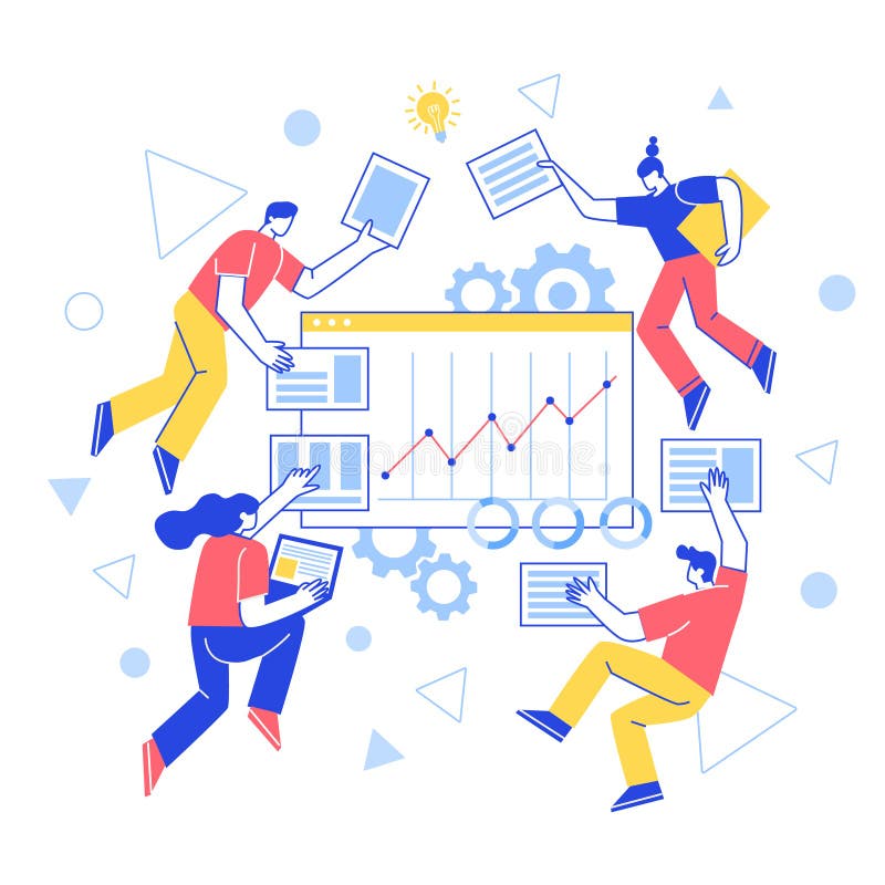 The Concept of Team Building. Teamwork. Vector Characters Work Together ...