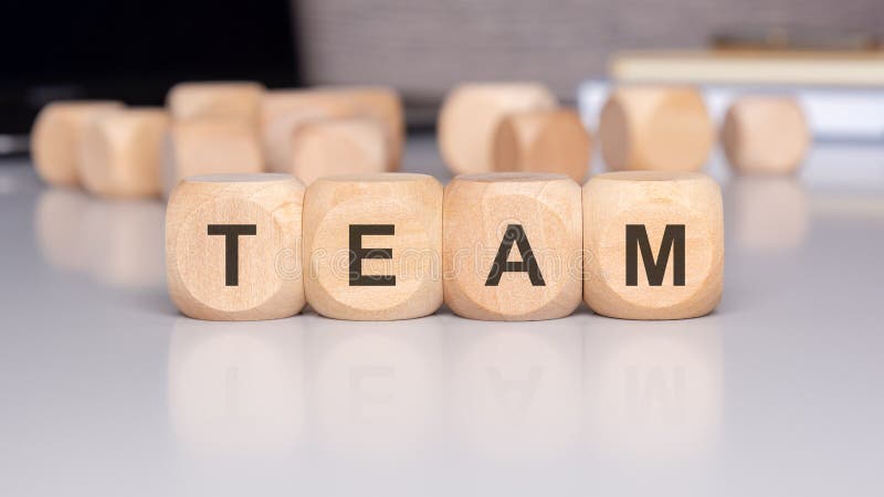 The Concept of Team Collaboration Depicted with Wooden Blocks ...