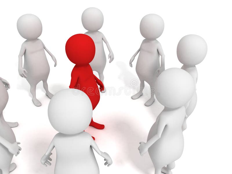 Concept Team Leader in Center of Business 3d People Group Stock ...