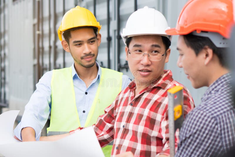 Concept Teamwork of Building Construction Staff. Project Engineer ...