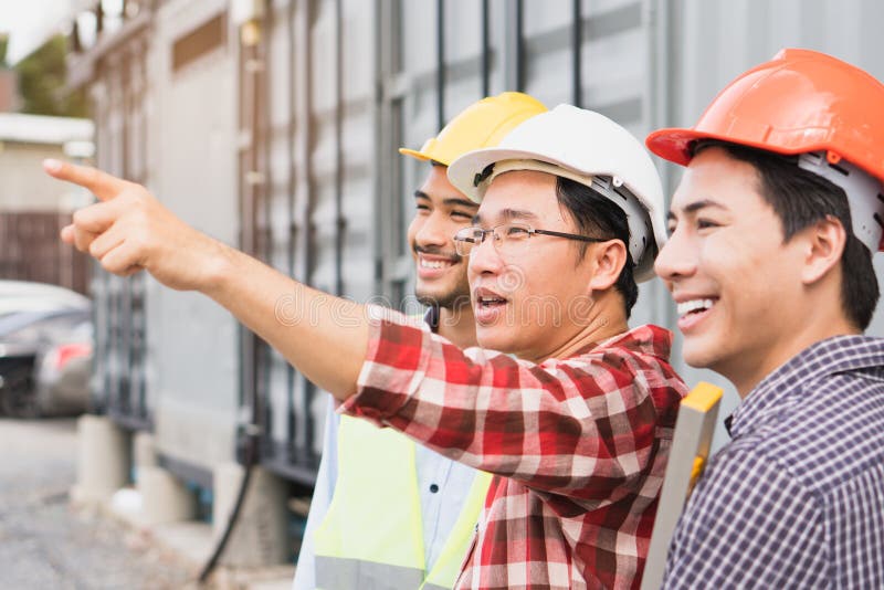 Concept Teamwork of Building Construction Staff. Project Engineer ...