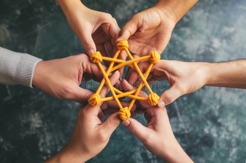 The Concept of Teamwork, Cohesion and Cooperation. Close-up of a Lot of ...