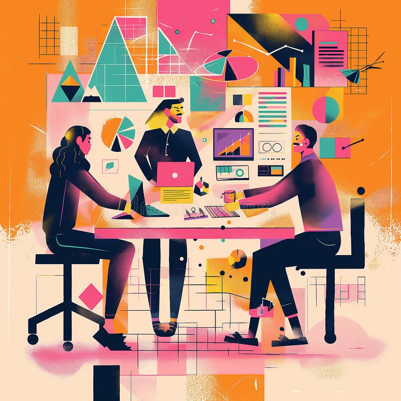 Concept of Teamwork and Collaboration in a Corporate Stock Illustration ...