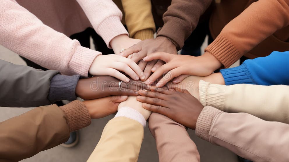 Concept of Teamwork and Collaboration with United Hands Working ...