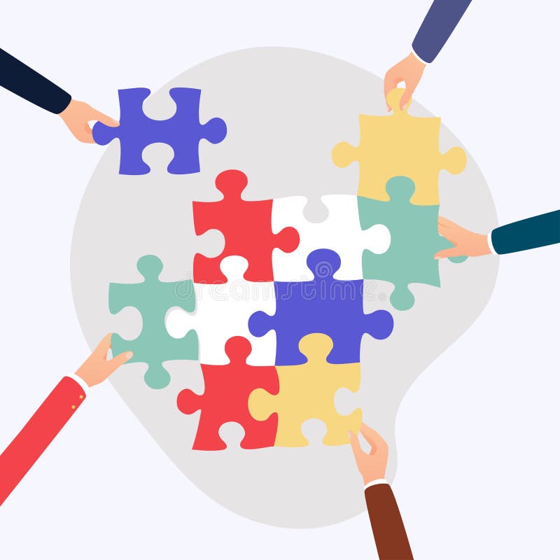 Integration Puzzle stock illustration. Illustration of race - 8437877