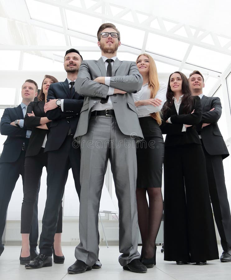 Bottom View.leader at the Head of the Business Team. Stock Image ...