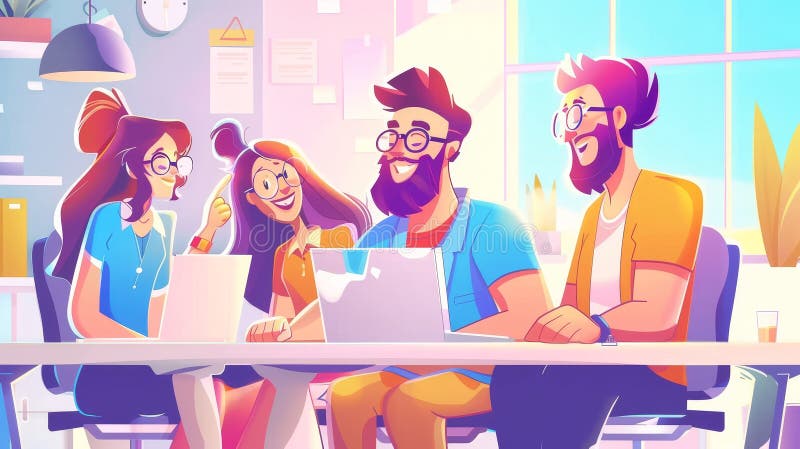 The Concept of Teamwork, Modern Workspace, Creative Employees. Modern ...