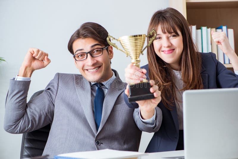 The Concept of Teamwork with Prize Stock Image - Image of corporate ...