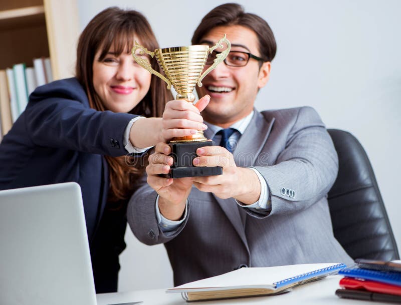 Concept of Teamwork with Prize Stock Photo - Image of boss, executive ...