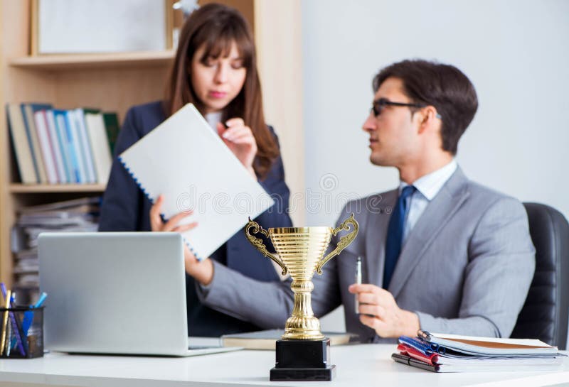 Concept of Teamwork with Prize Stock Image - Image of career, employee ...