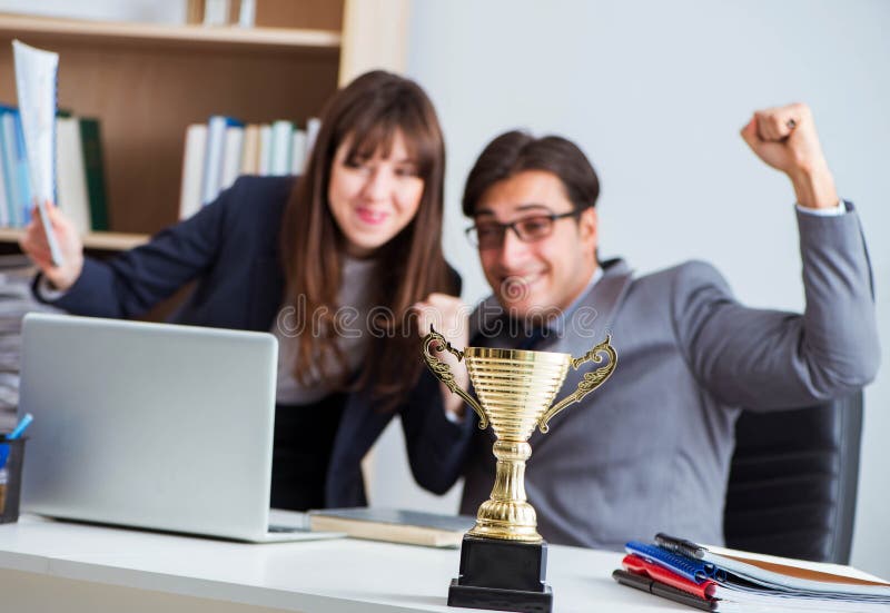 Concept of Teamwork with Prize Stock Image - Image of businessman, boss ...