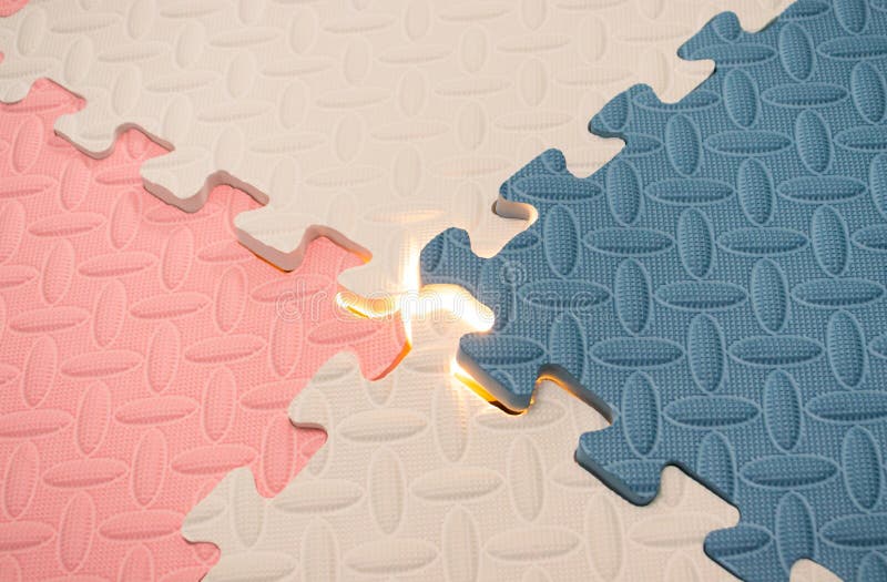 Jigsaw Puzzle with a Glowing Light Stock Image - Image of link ...