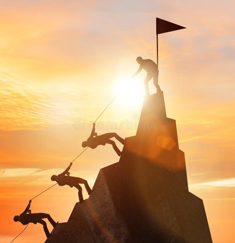 Career Progression Concept with Businessman Climbing Stairs Stock Image ...