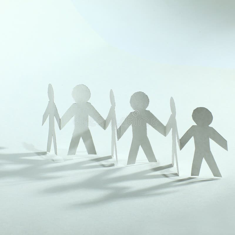 Concept of Teamwork.team Paper Men Standing Stock Photo - Image of ...