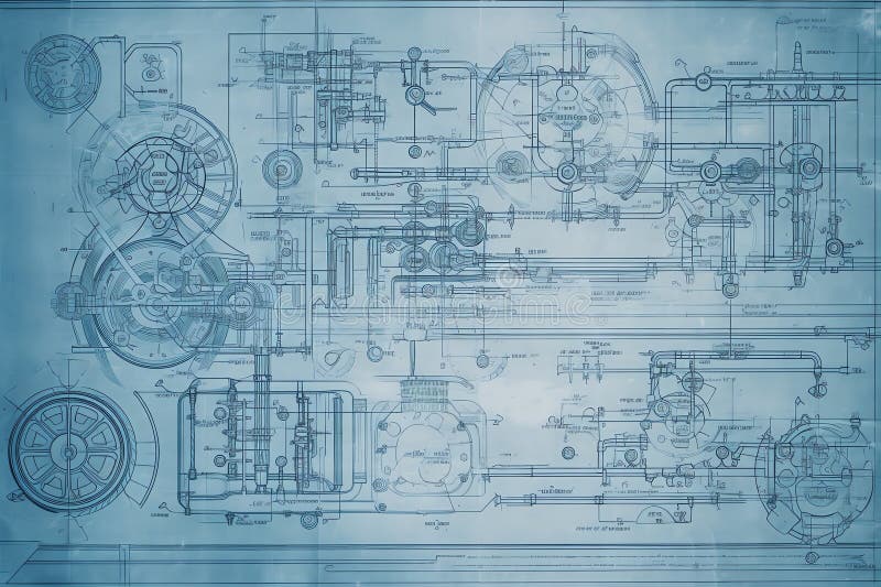 Technical Blueprint. Generative AI Stock Illustration - Illustration of ...
