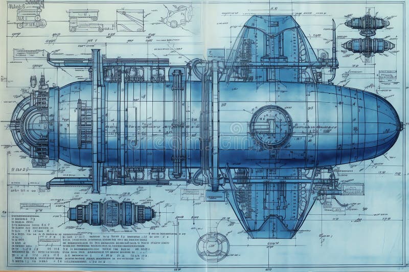 Technical Blueprint. Generative AI Stock Illustration - Illustration of ...