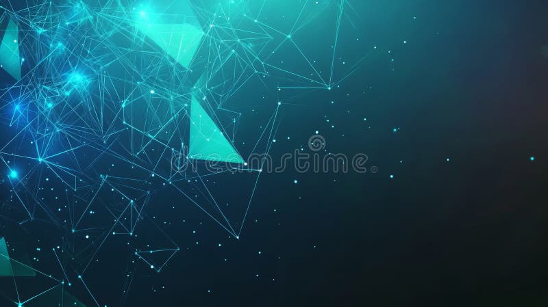 Concept of Technology Connection with Digital Data Flow. Abstract Blue ...