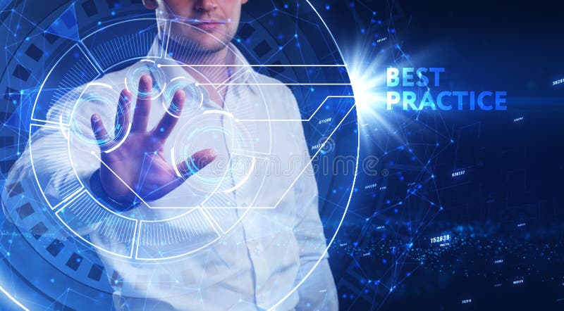 The Concept of Technology, the Internet and the Network. Businessman ...