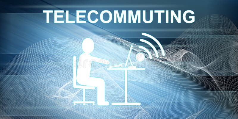 Concept of telecommuting stock illustration. Illustration of telework ...