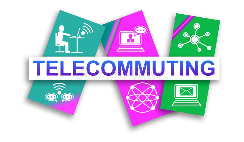 Concept of telecommuting stock illustration. Illustration of solution ...
