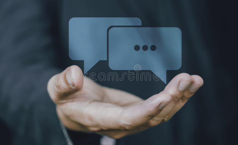 Concept of Testimonial and Testimony, Online Chat Icon on Business Hand ...