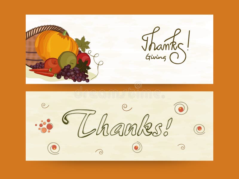 Concept of Thanksgiving Website Header or Banner. Stock Illustration ...