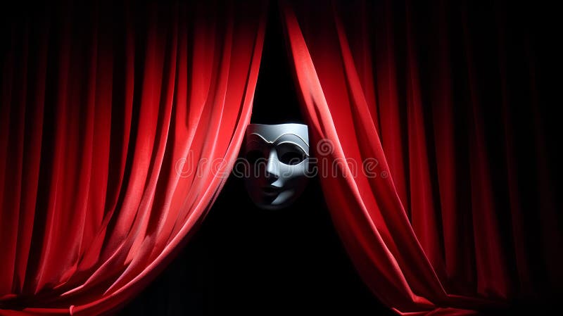 The Concept of a Theatrical Performance with Masks. Stock Illustration ...