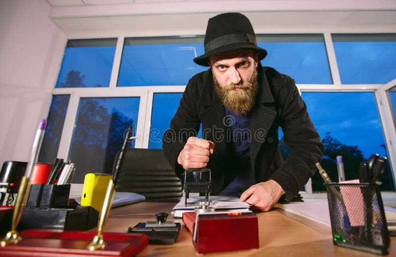 Concept. Thief Steals in the Office. Spy in the Office. Stock Photo ...