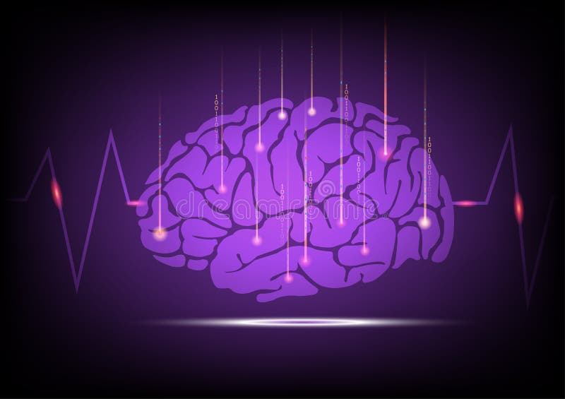 Concept of Thinking Background with Brain Stock Vector - Illustration ...