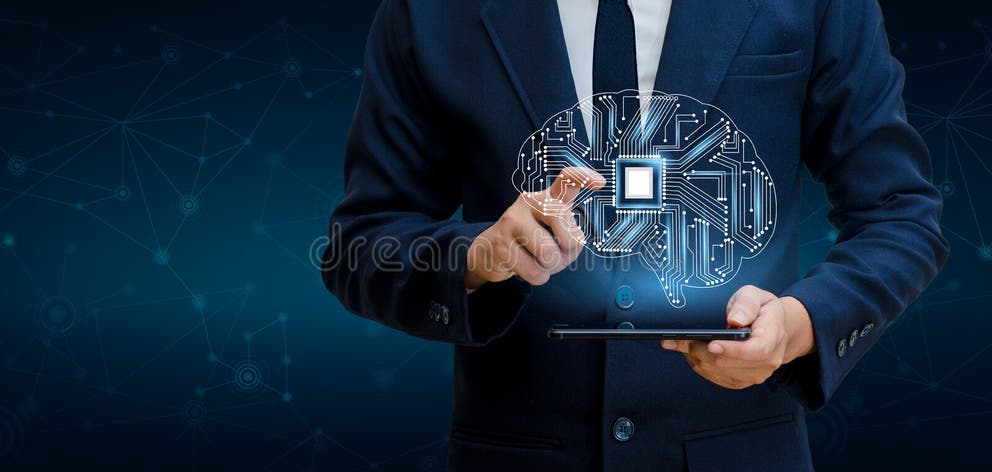 Concept of Thinking.background with Brain CPU Mind Series Technology ...