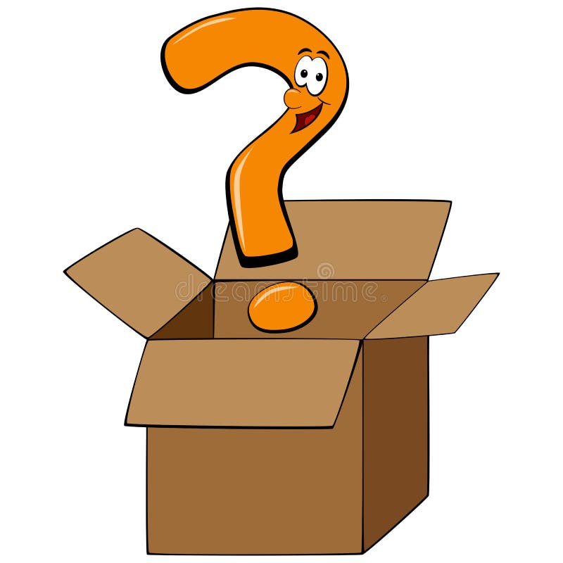 Concept Of Thinking Outside Of The Box With A Question Mark Cart Stock ...