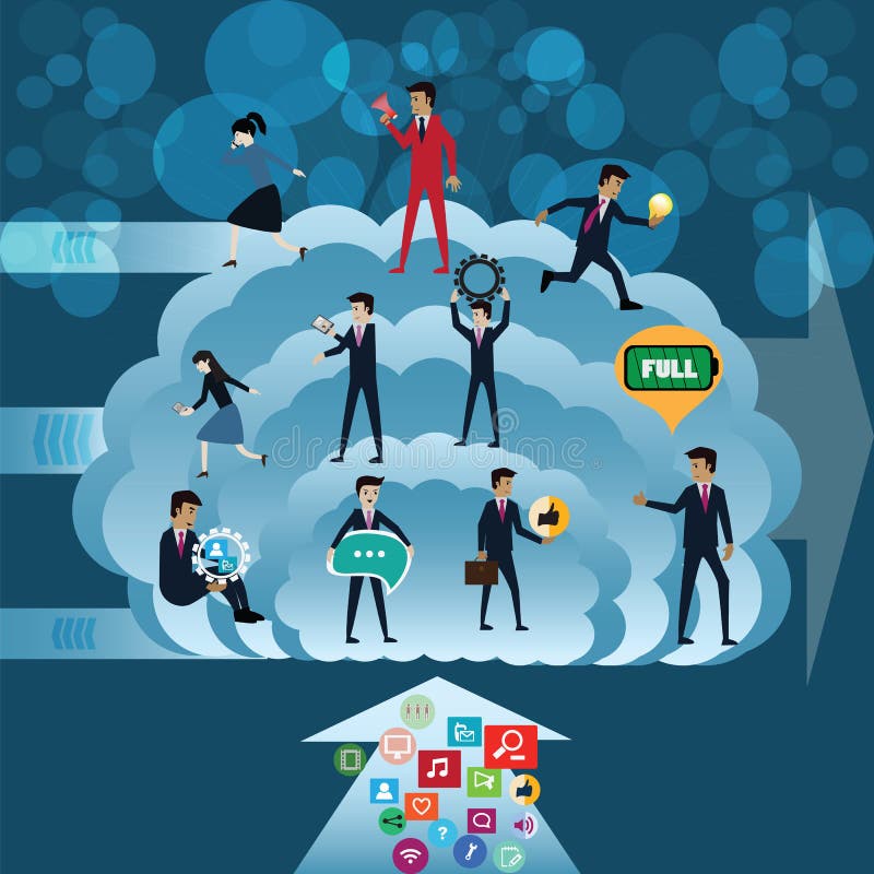 Concept of the Thinking Process, Brain Activity - Vector Stock Vector ...