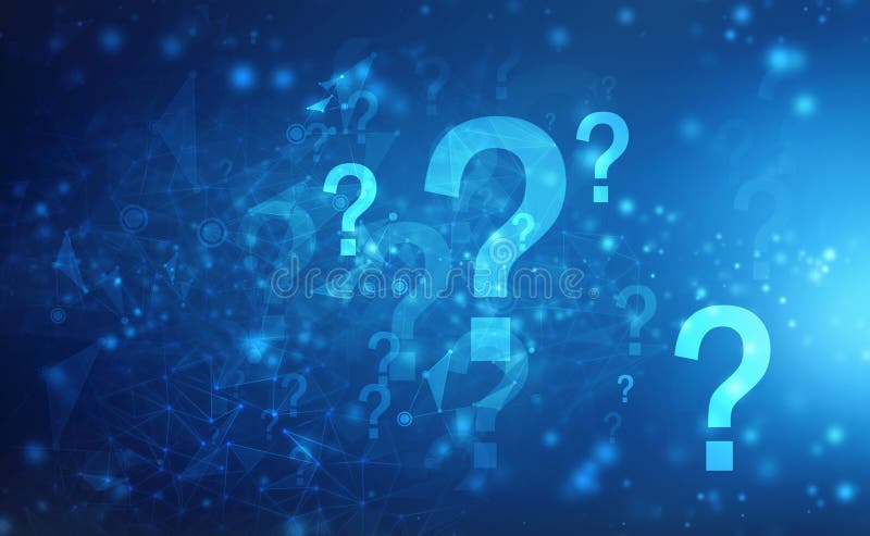 2d Illustration Question Mark, Abstract Technology Background Stock ...