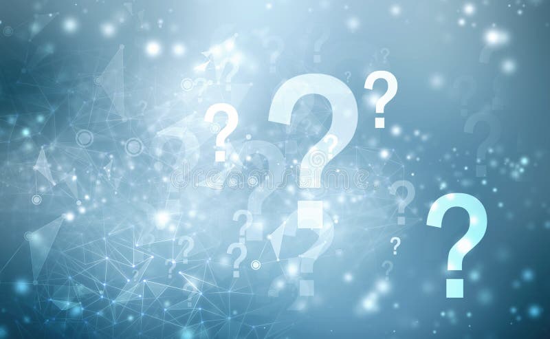 Concept of Thinking, Question Mark Symbol in Technology Background ...