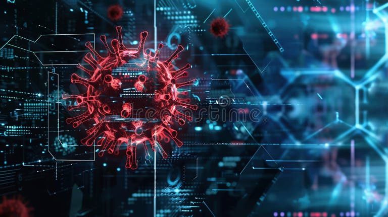 The Concept of a Threat and a Virus Breakthrough Stock Image - Image of ...